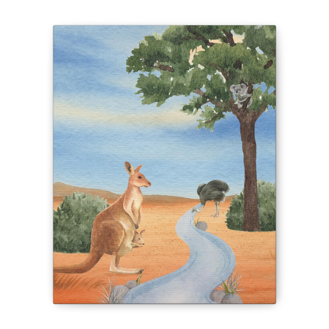 Kangaroo Outback Canvas Art, Australian Wildlife Print - Etsy