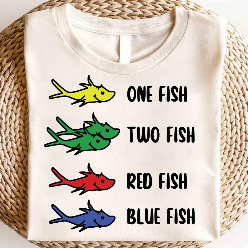 Dr. Seuss Day Shirt,one Fish Two Fish Red Fish Blue Shirt,100 Days ...