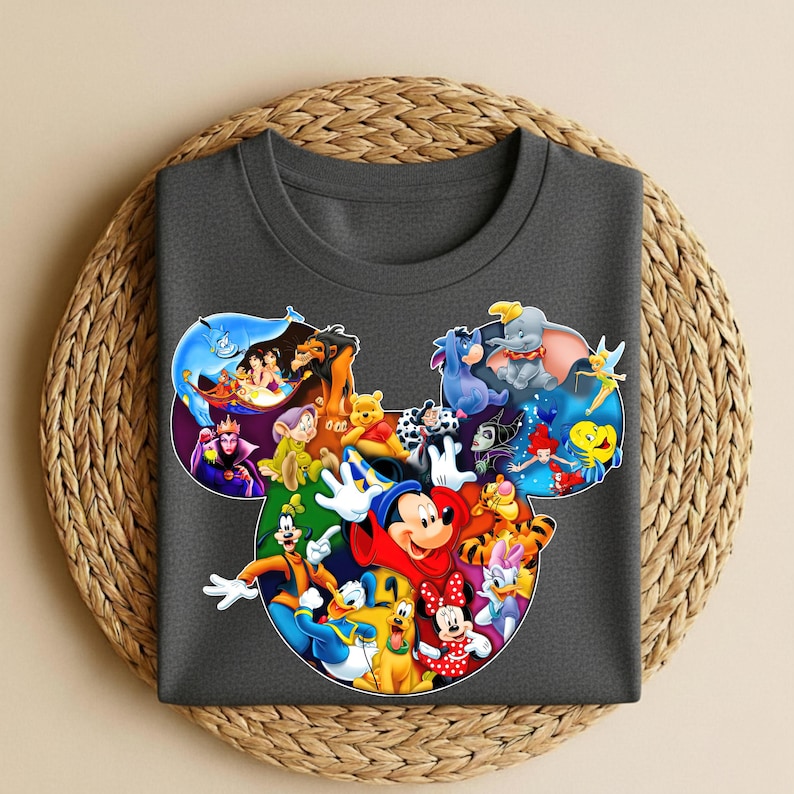 Disney Characters Shirt, Classic Disney Cartoon Tee, Mickey Minnie ...