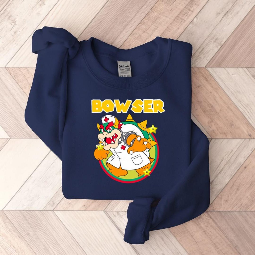 Bowser Nurse Sweatshirt, Super Mario Nurse Sweatshirt, Nurse Gift for ...