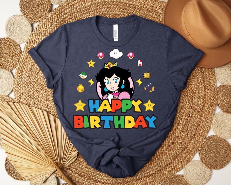Disney Princess Peach Happy Birthday Shirt, Super Mario Peach Tee ...