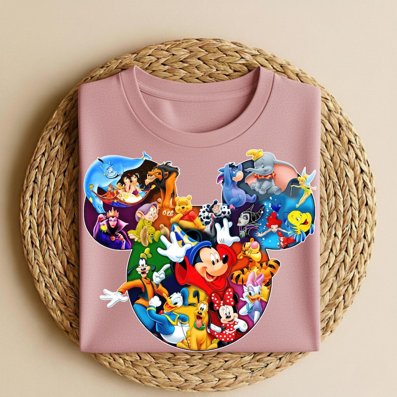 Disney Characters Shirt, Classic Disney Cartoon Tee, Mickey Minnie ...
