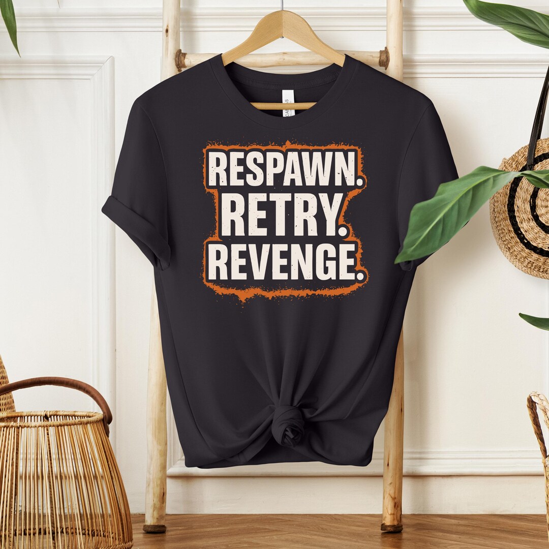 Respawn Retry Revenge Gamer T-shirt – Funny Roblox-inspired Gaming Tee ...