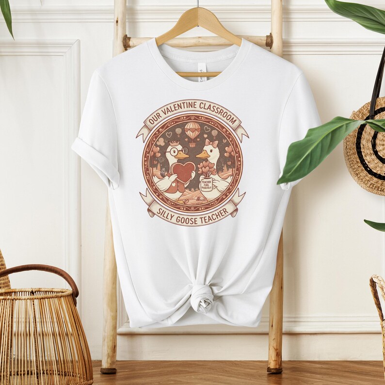 Valentine Teacher Goose Shirt, Silly Goose Teacher Tee, Valentine ...