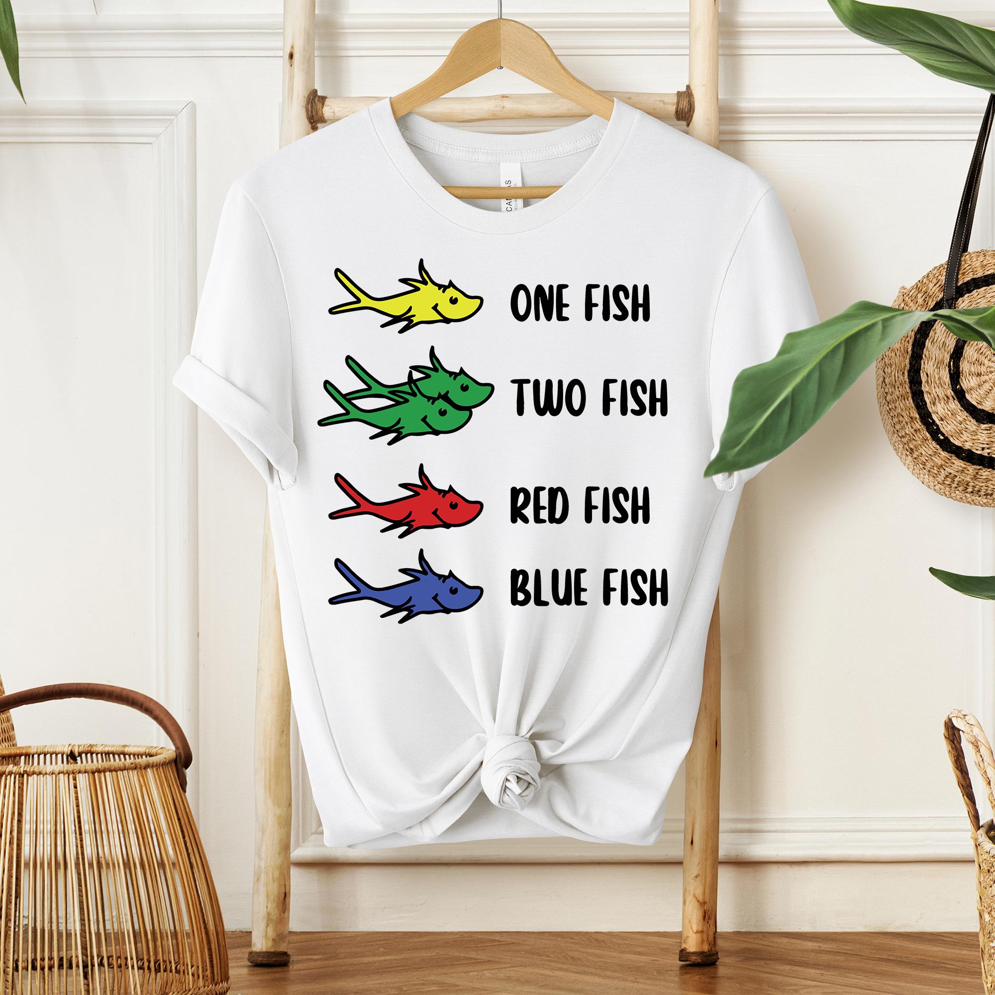 Dr. Seuss Day Shirt,one Fish Two Fish Red Fish Blue Shirt,100 Days ...