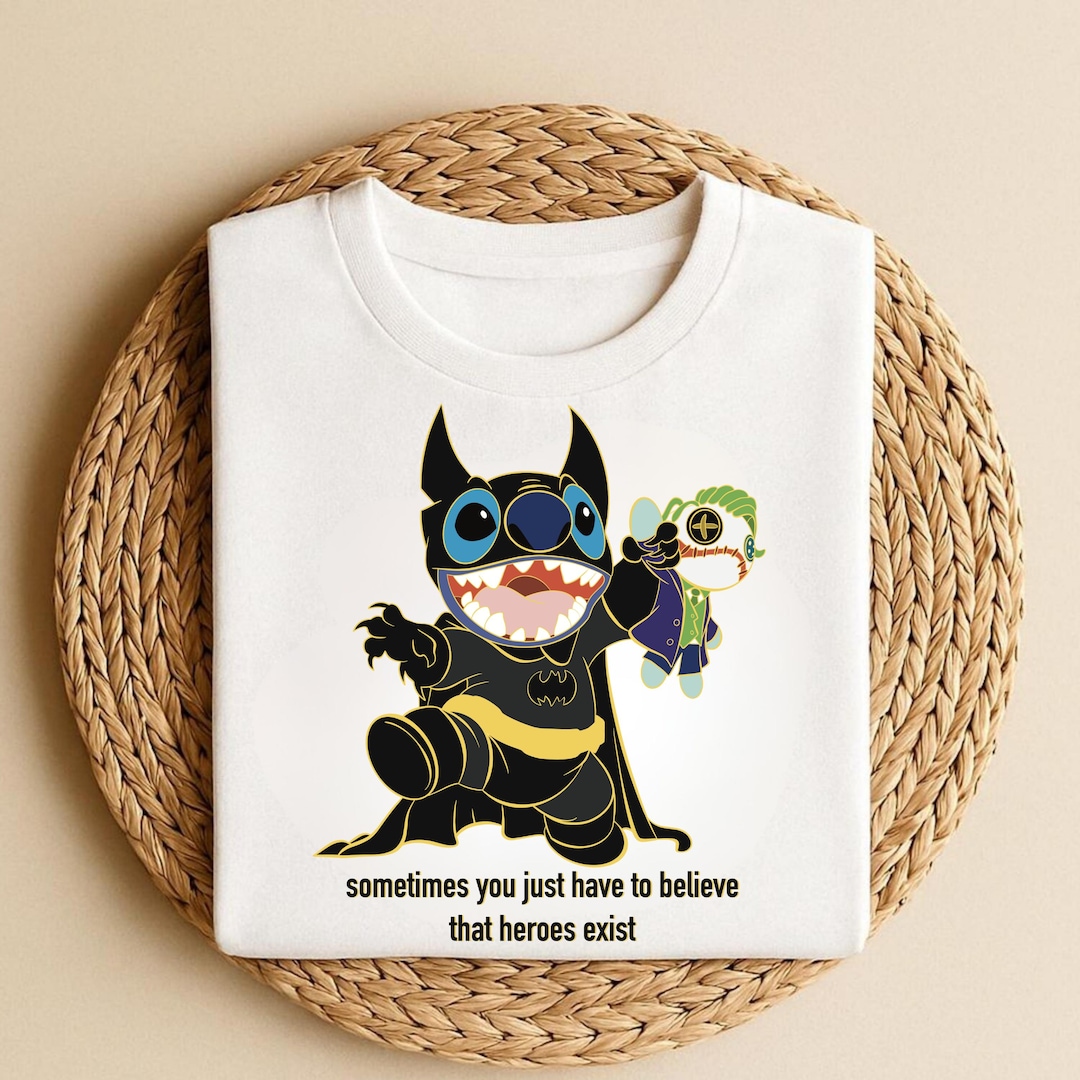 Disney Stitch Hero Shirt, Stitch Batman Style Tee, Disney Motivation ...