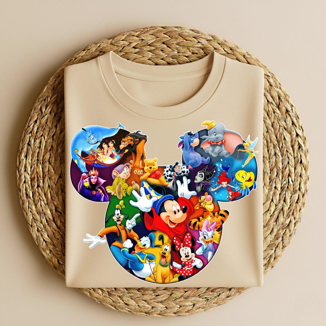 Disney Characters Shirt, Classic Disney Cartoon Tee, Mickey Minnie ...
