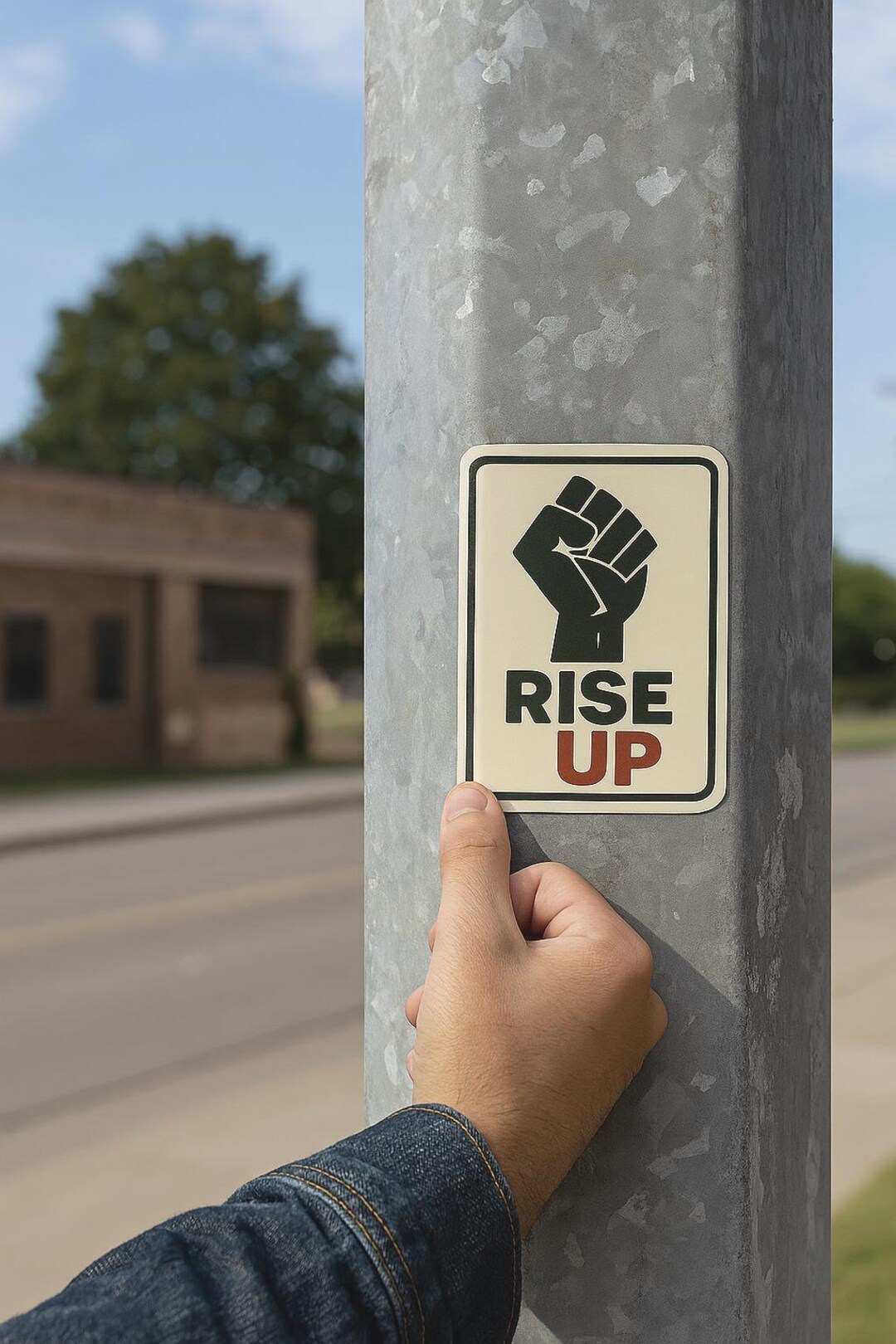 RISE UP Protest Sticker 3x4 Inch — Bold Fist Activist Decal for Rally ...