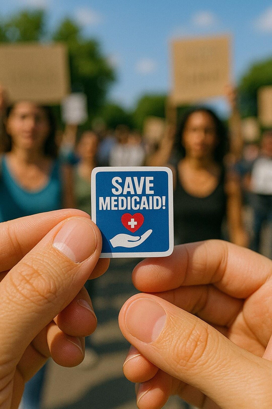 Save Medicaid Sticker – 1" Protest Decal for Rally Packs – Disability ...