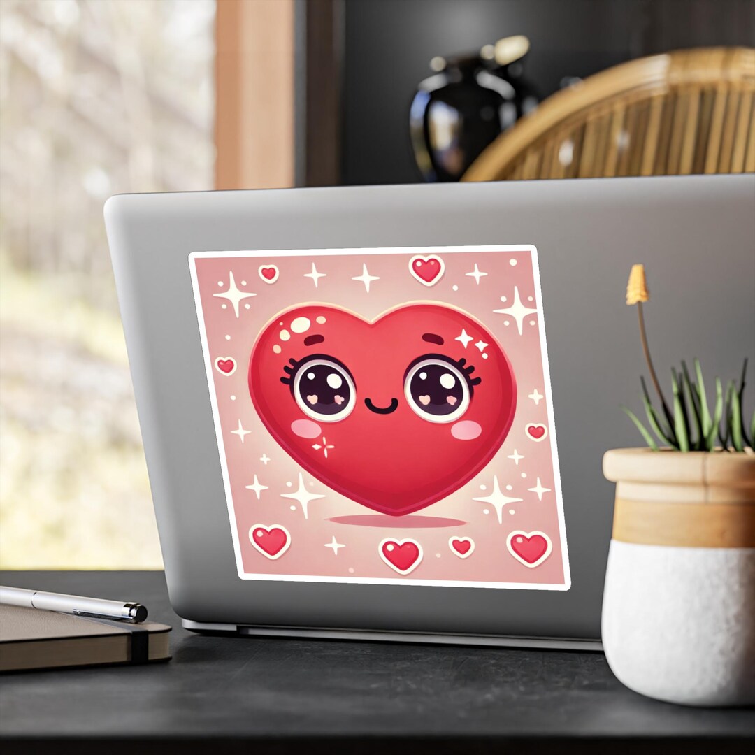 Cutecore Decal Smiling Heart Laptop Decal Vinyl Decals Sticker Cute ...