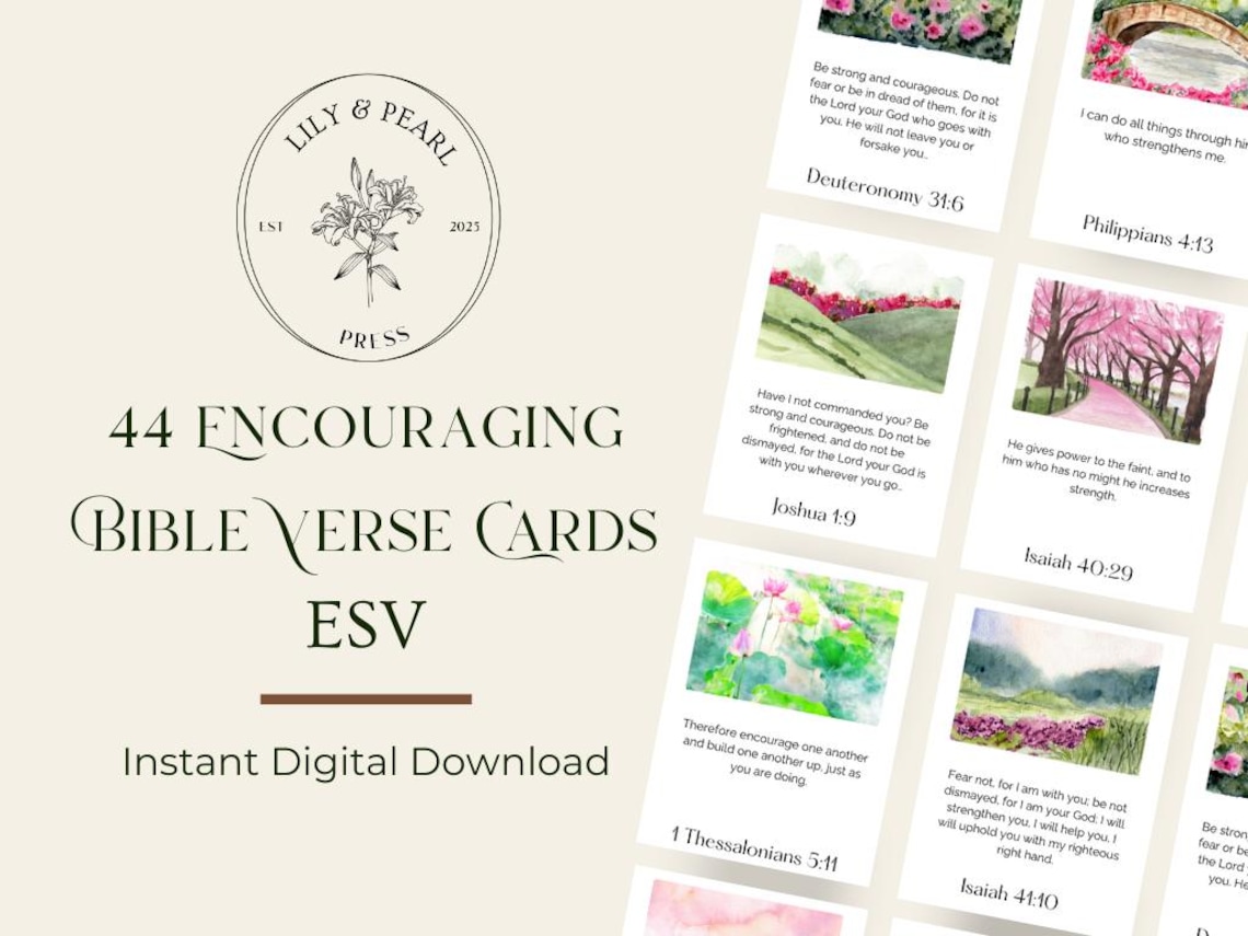 Printable Bible Verse Cards | Digital Scripture Encouragement Cards ...