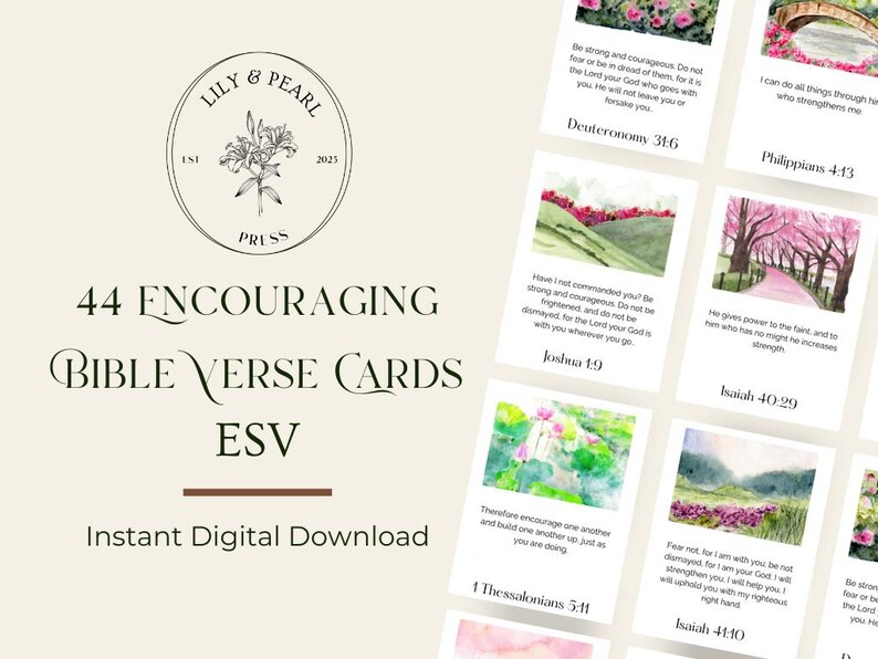 Printable Bible Verse Cards | Digital Scripture Encouragement Cards ...