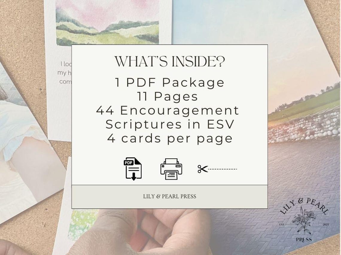 Printable Bible Verse Cards | Digital Scripture Encouragement Cards ...