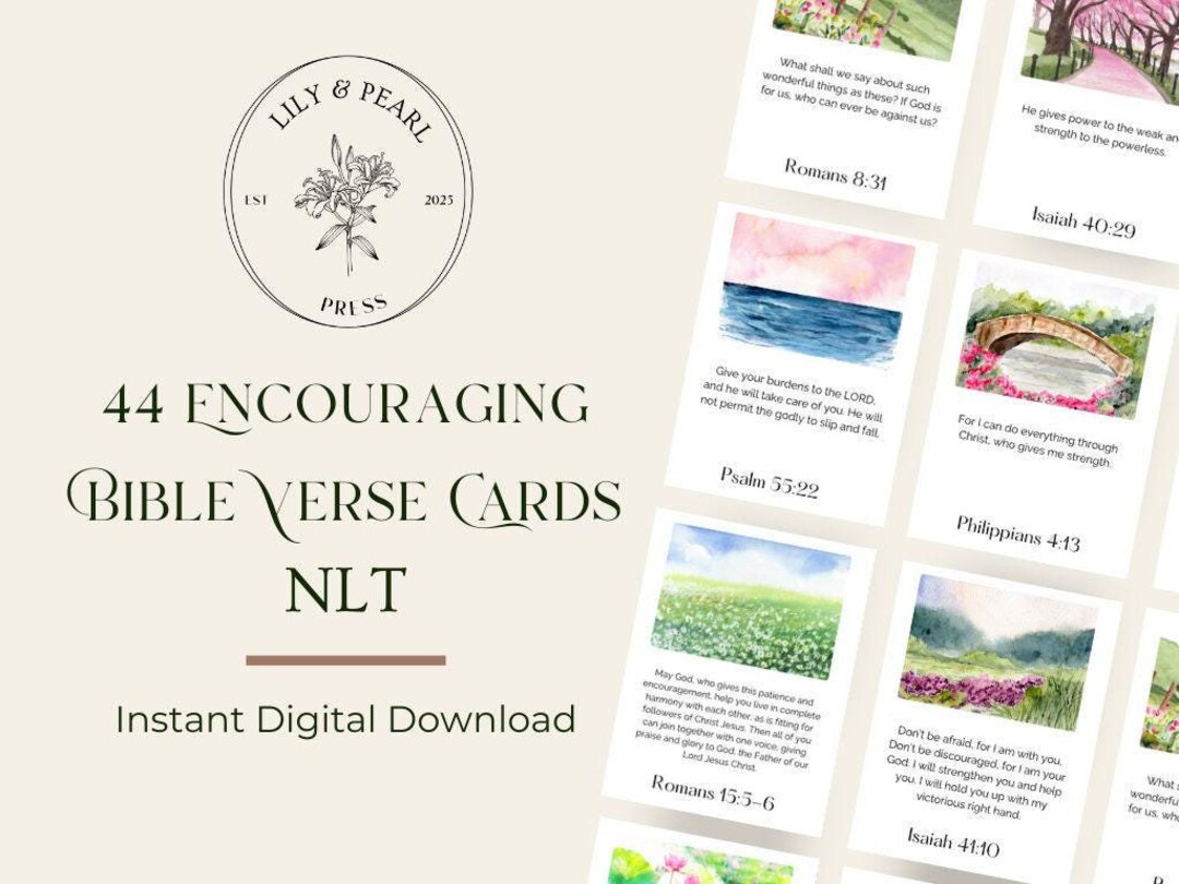 Printable Bible Verse Cards | Digital Scripture Encouragement Cards ...
