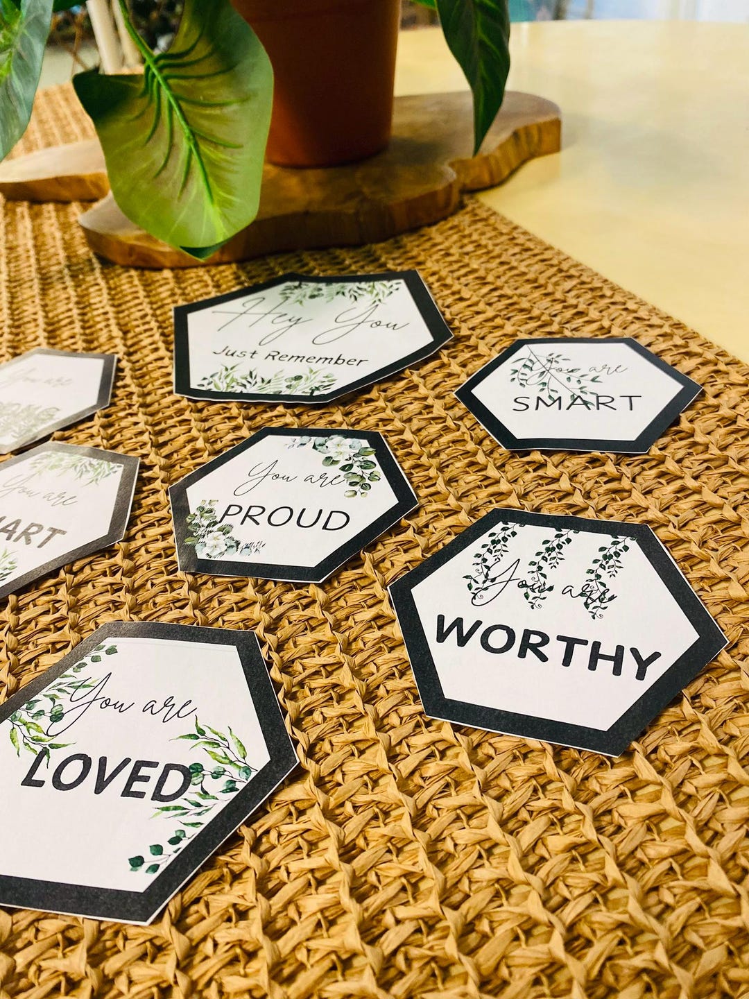 Positive Affirmations - Floral Greenery - Etsy