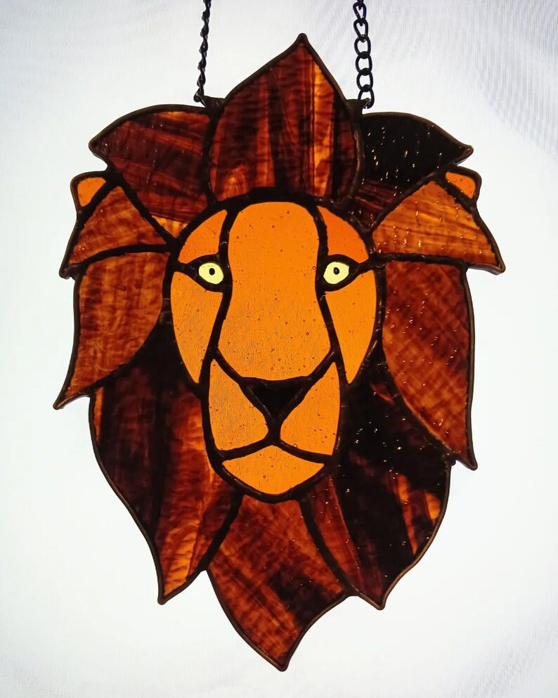 Stained Glass Lion Head Pattern Instant Download Hobby License - Etsy