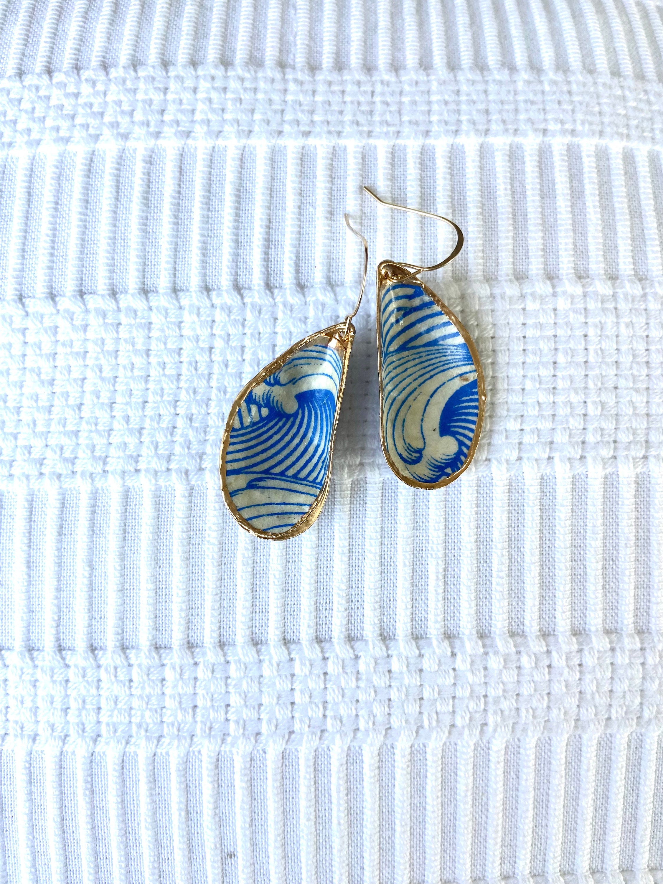The Nicolette on the Weekapaug - Low Tides Design Mussel Shell Earrings ...