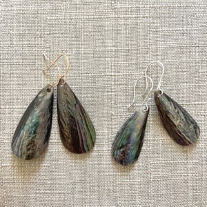 The Luna - Pen Clam Shell Tear Drop Earrings - Etsy