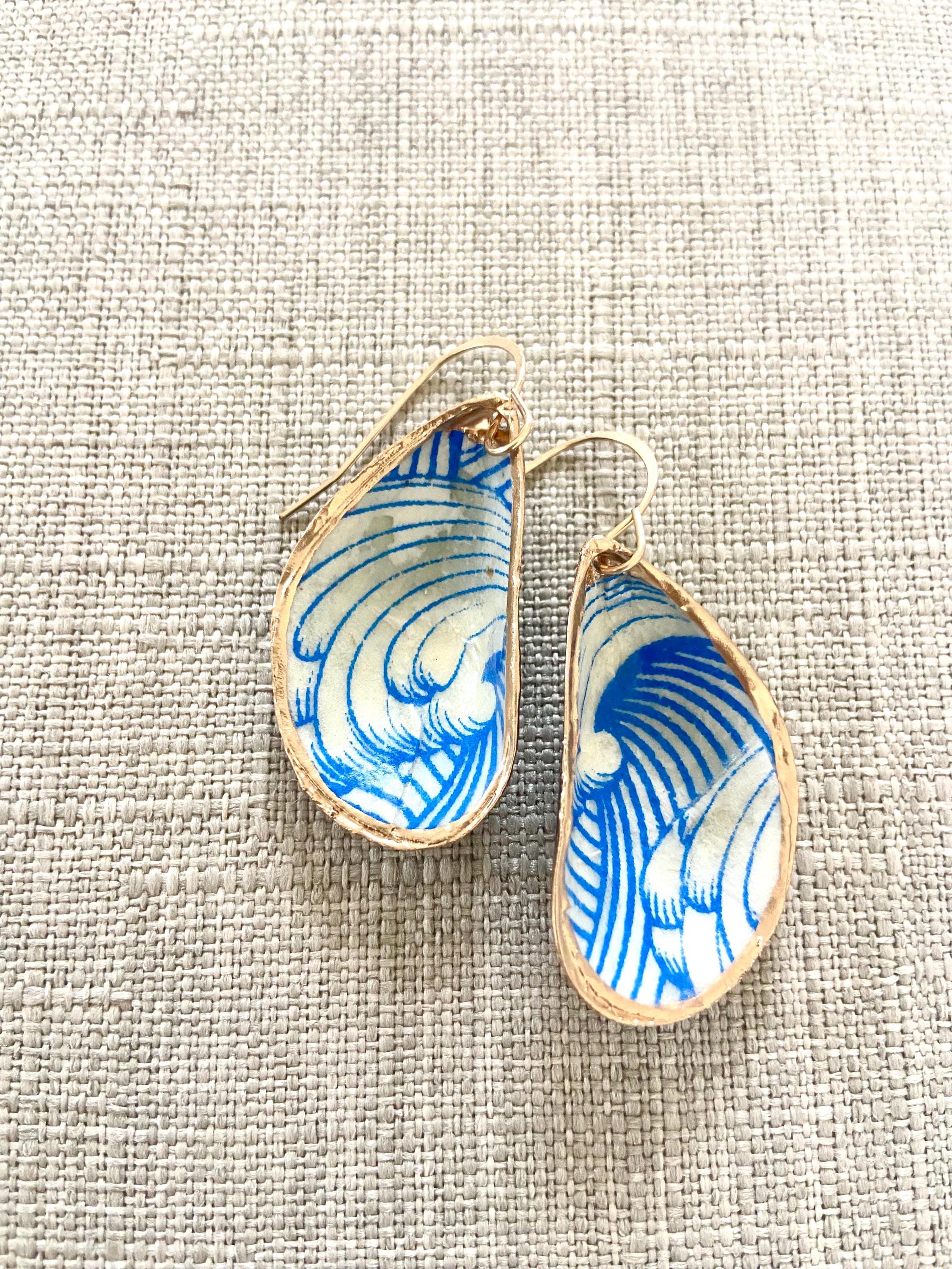 The Nicolette on the Weekapaug - Low Tides Design Mussel Shell Earrings ...