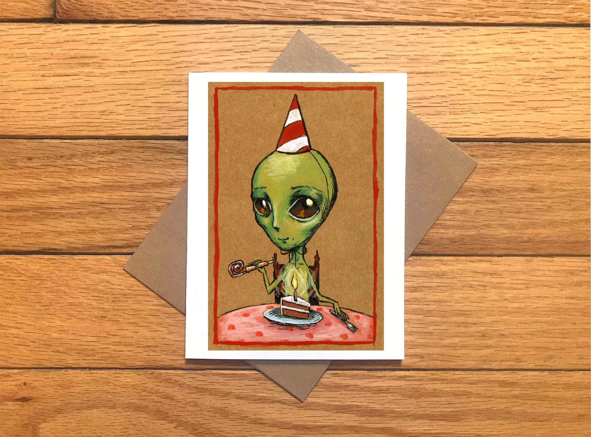Birthday Alien Card - Etsy