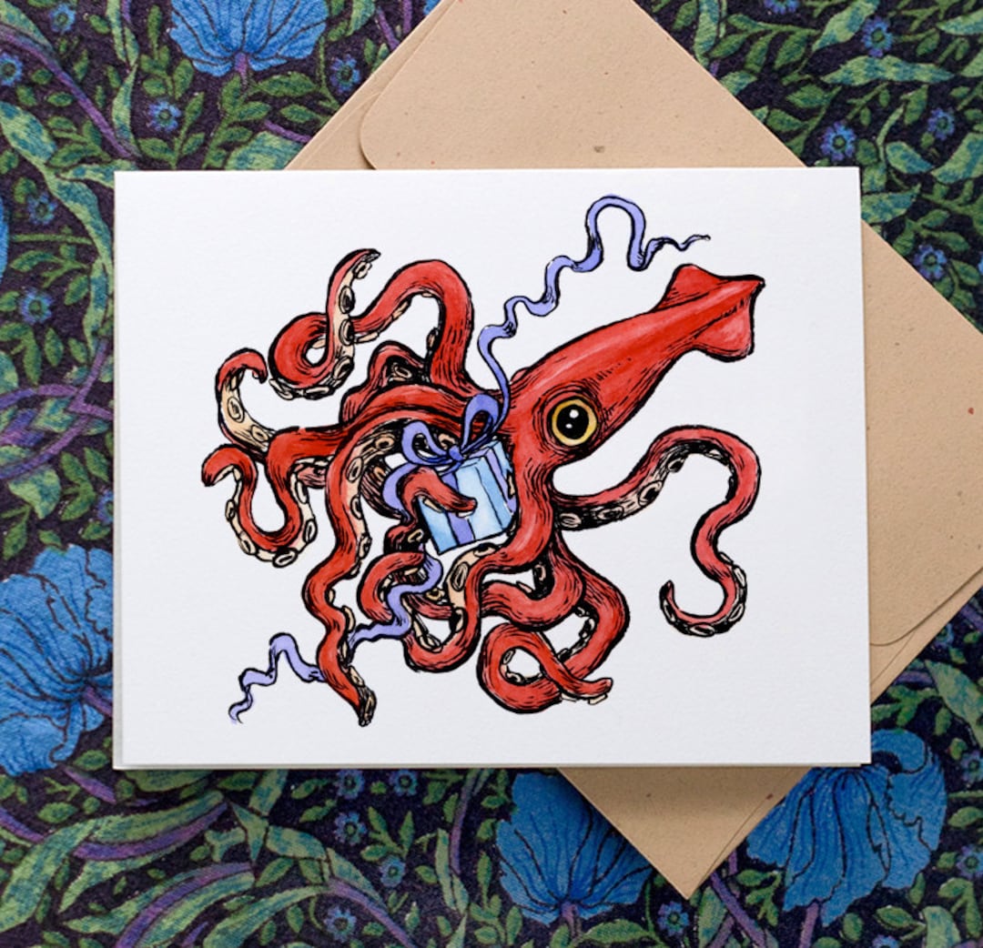 Birthday Squid Card - Etsy