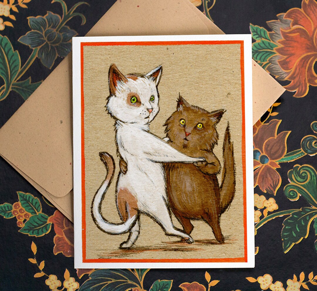 Dancing Cats Card - Etsy