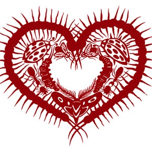 Bug Heart, Individual Valentine Card. - Etsy