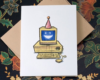 Old Computer Thank You Card - Etsy