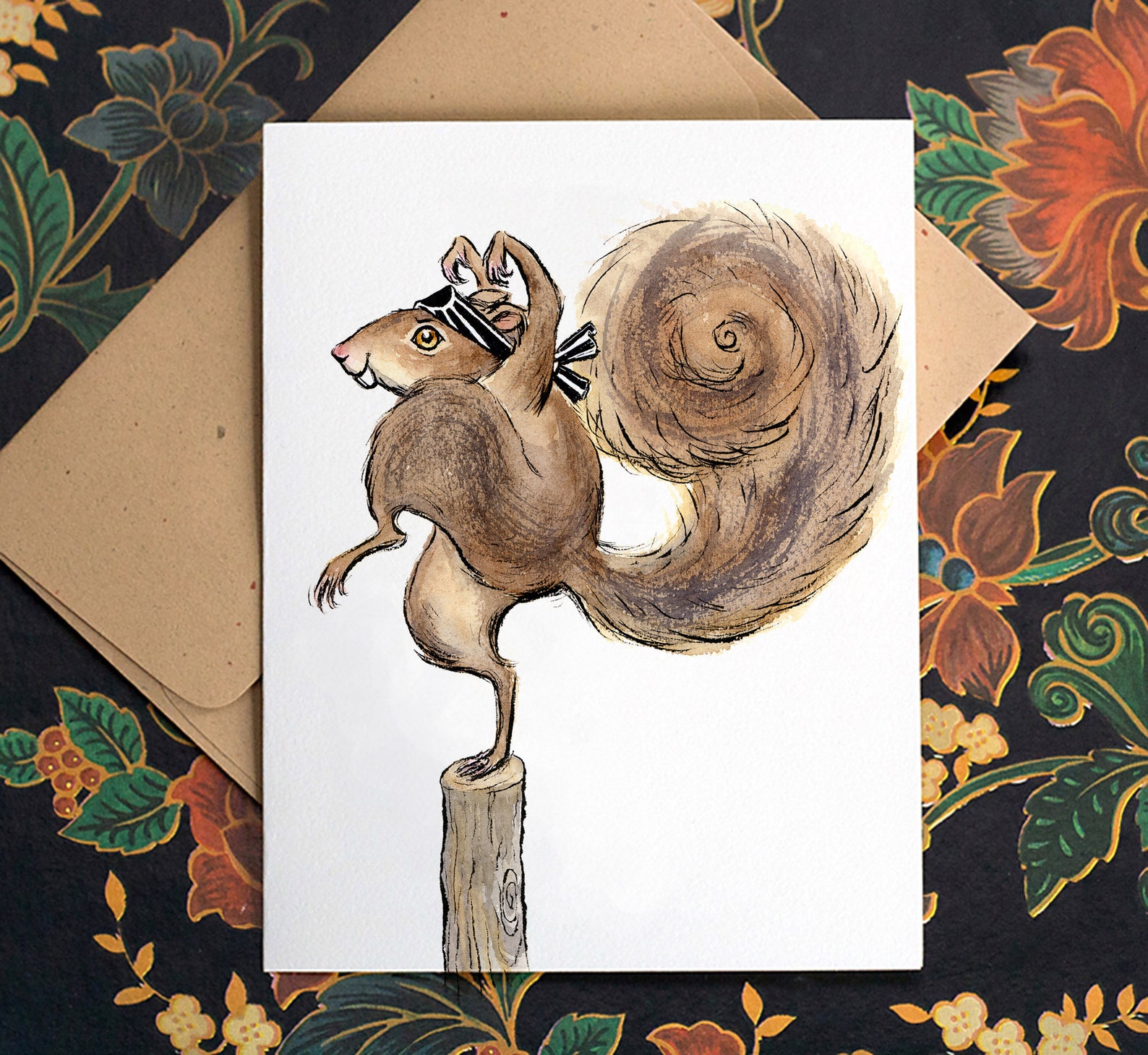 Karate Squirrel Card - Etsy