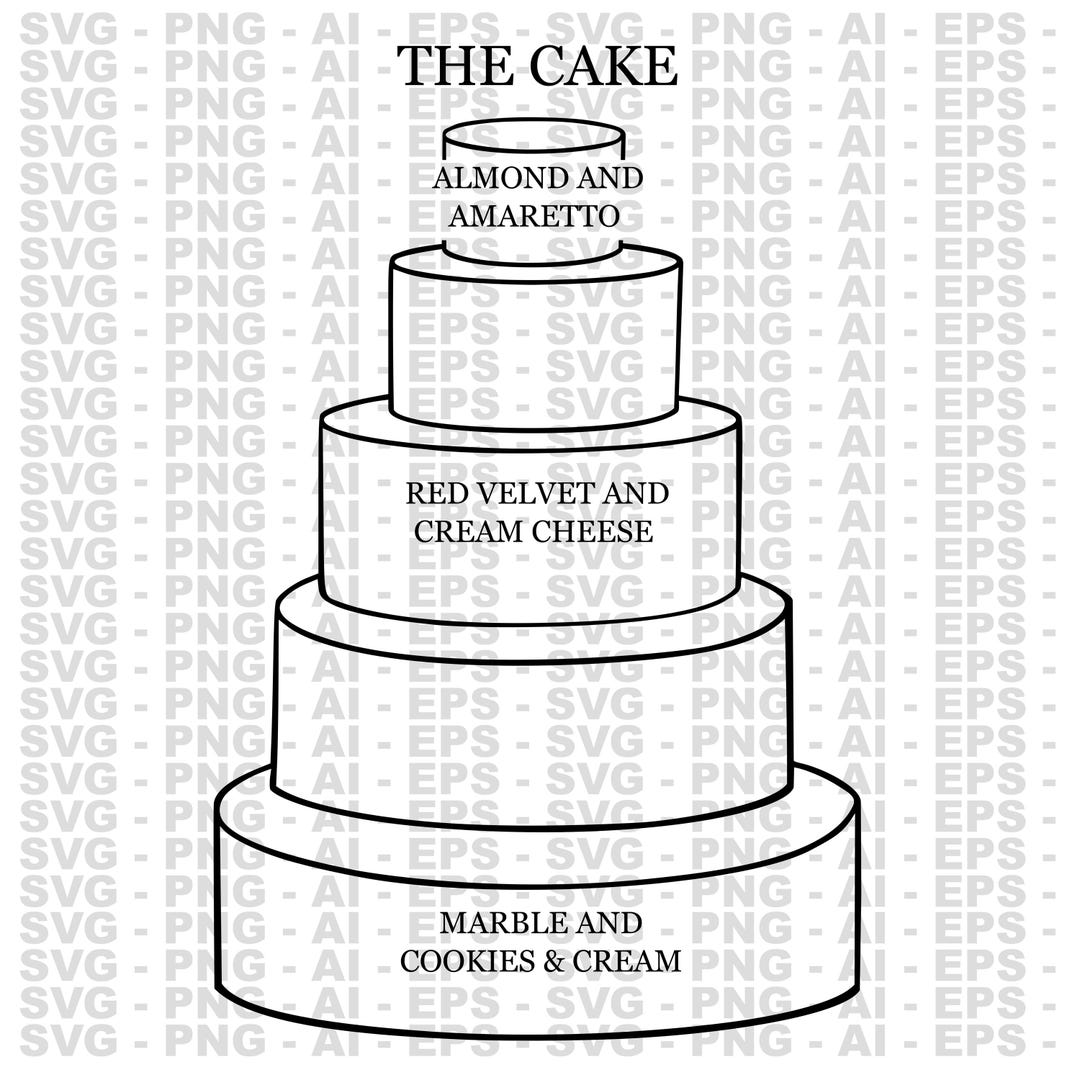 Wedding Cake Sign Svg, Cake Svg, Cake Flavors Download - Etsy