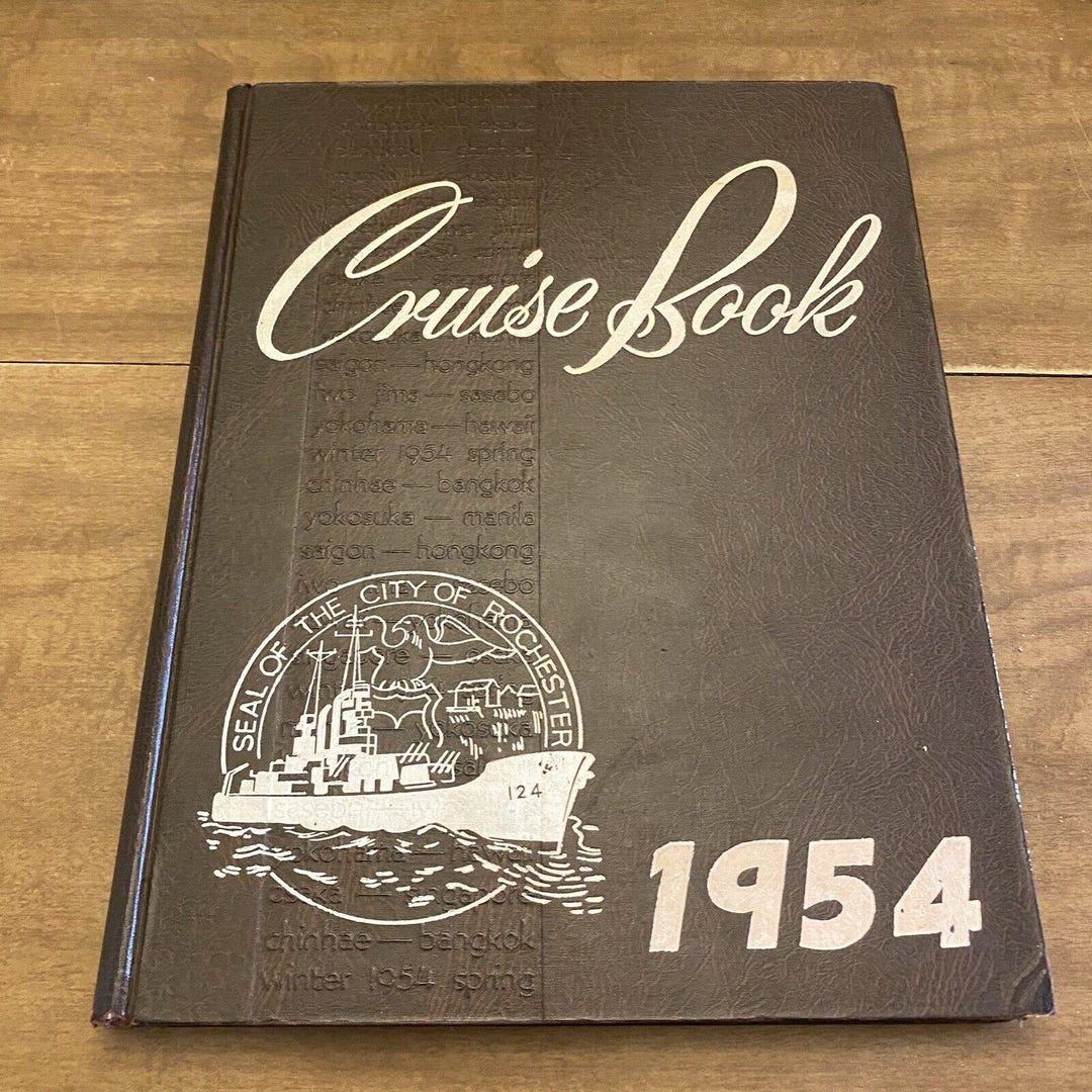 1954 USS Rochester CA-124 USN Cruise Book Iwa Jima Vietnam - Original ...