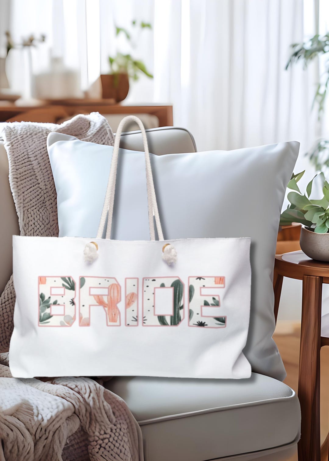 Bride Weekender Bag, Wedding Travel Tote, Desert Design, Bridal Shower ...