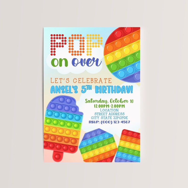 Popit Invitation - Etsy