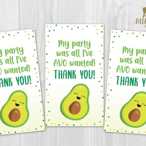 Thank You Tags Avocado Avo Theme Digital Printable PDF - Etsy