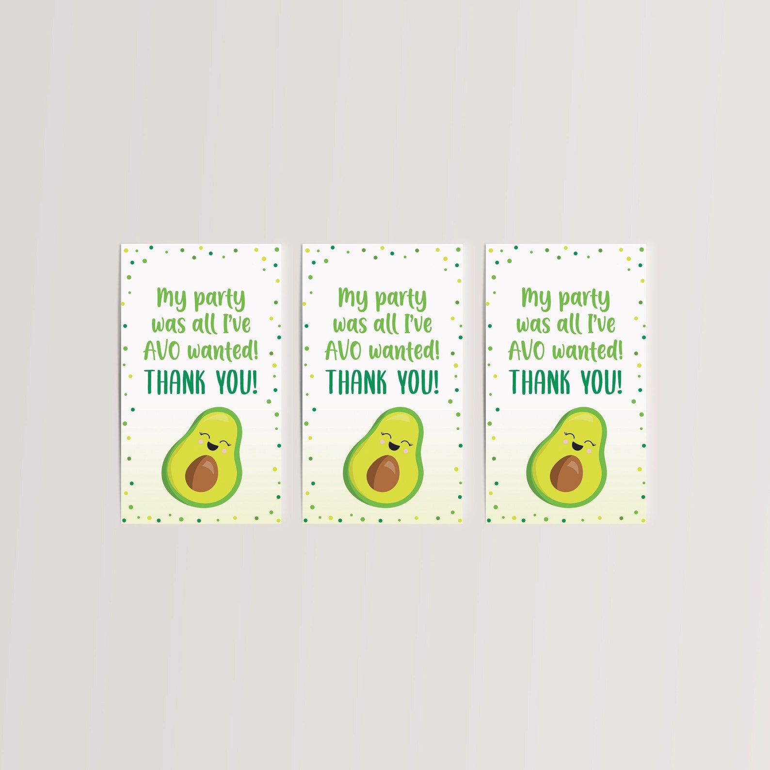 Thank You Tags Avocado Avo Theme Digital Printable PDF Download DIY - Etsy