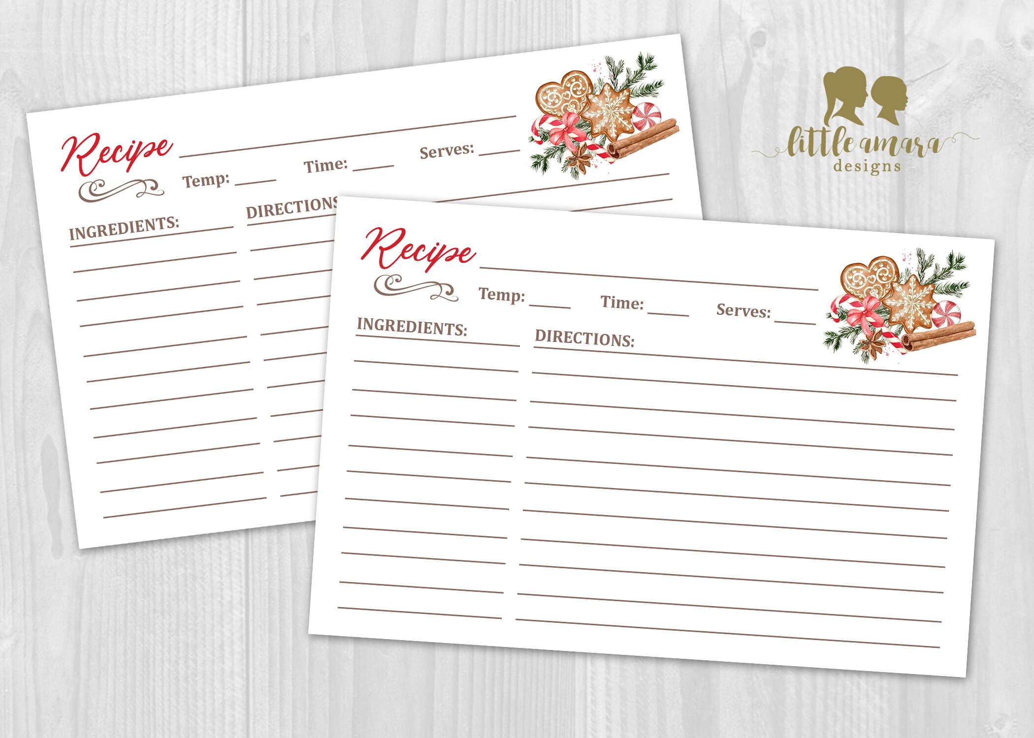 Christmas Holiday Cookie Recipe Card for Cookie Exchange Parties ...