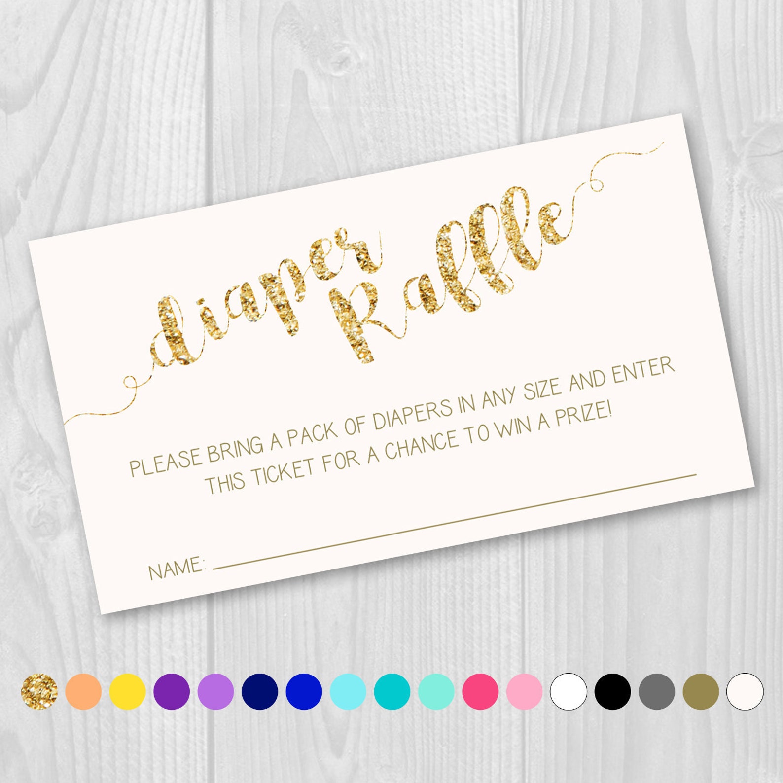 Diaper Raffle Tickets in Your Choice of Colors PDF Digital - Etsy