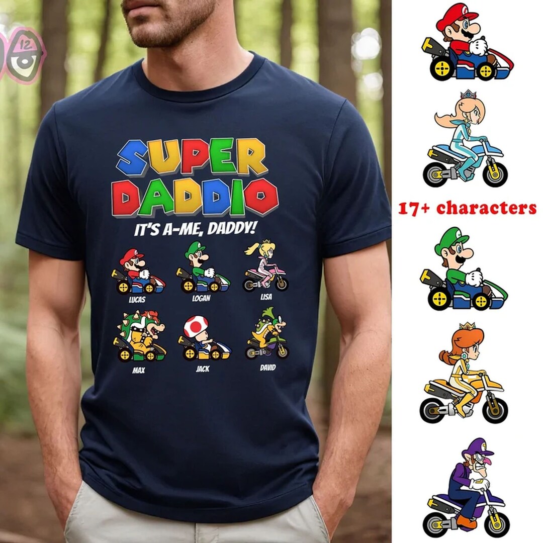 Personalized Super Daddio Shirt, Daddio Shirt, Super Mario Shirt, Super ...