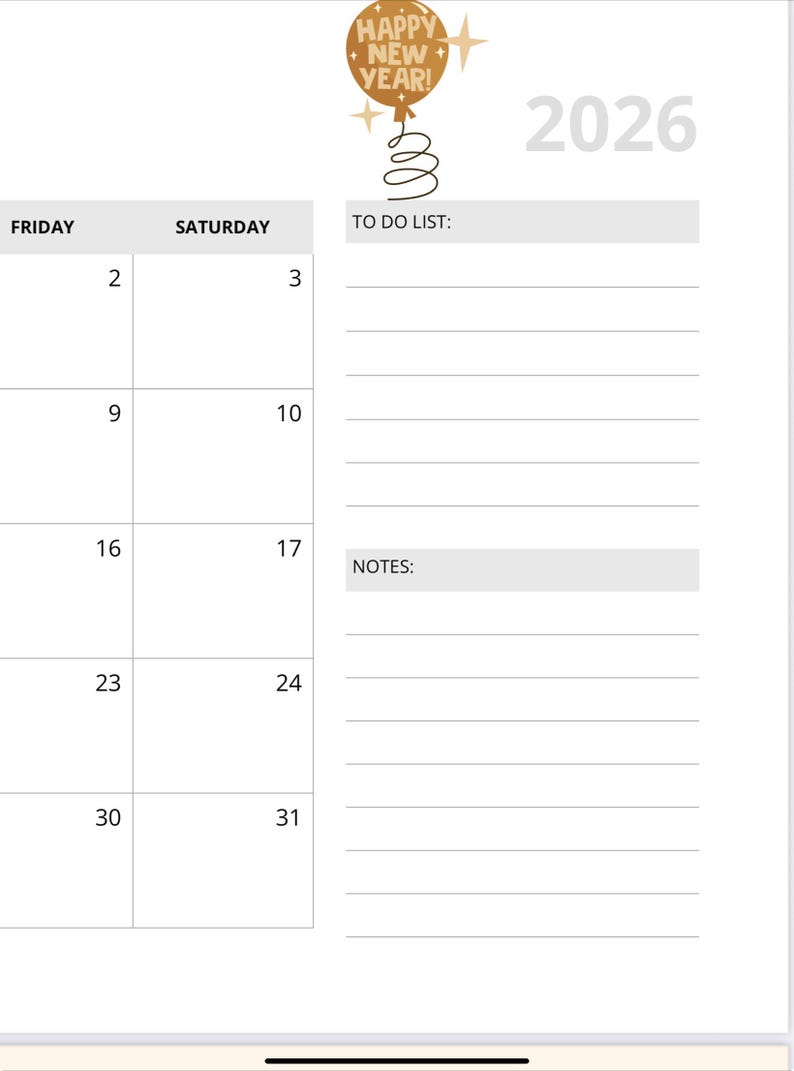 2026 Digital Calendar Planner, iPad Planner for Goodnotes or Notability ...