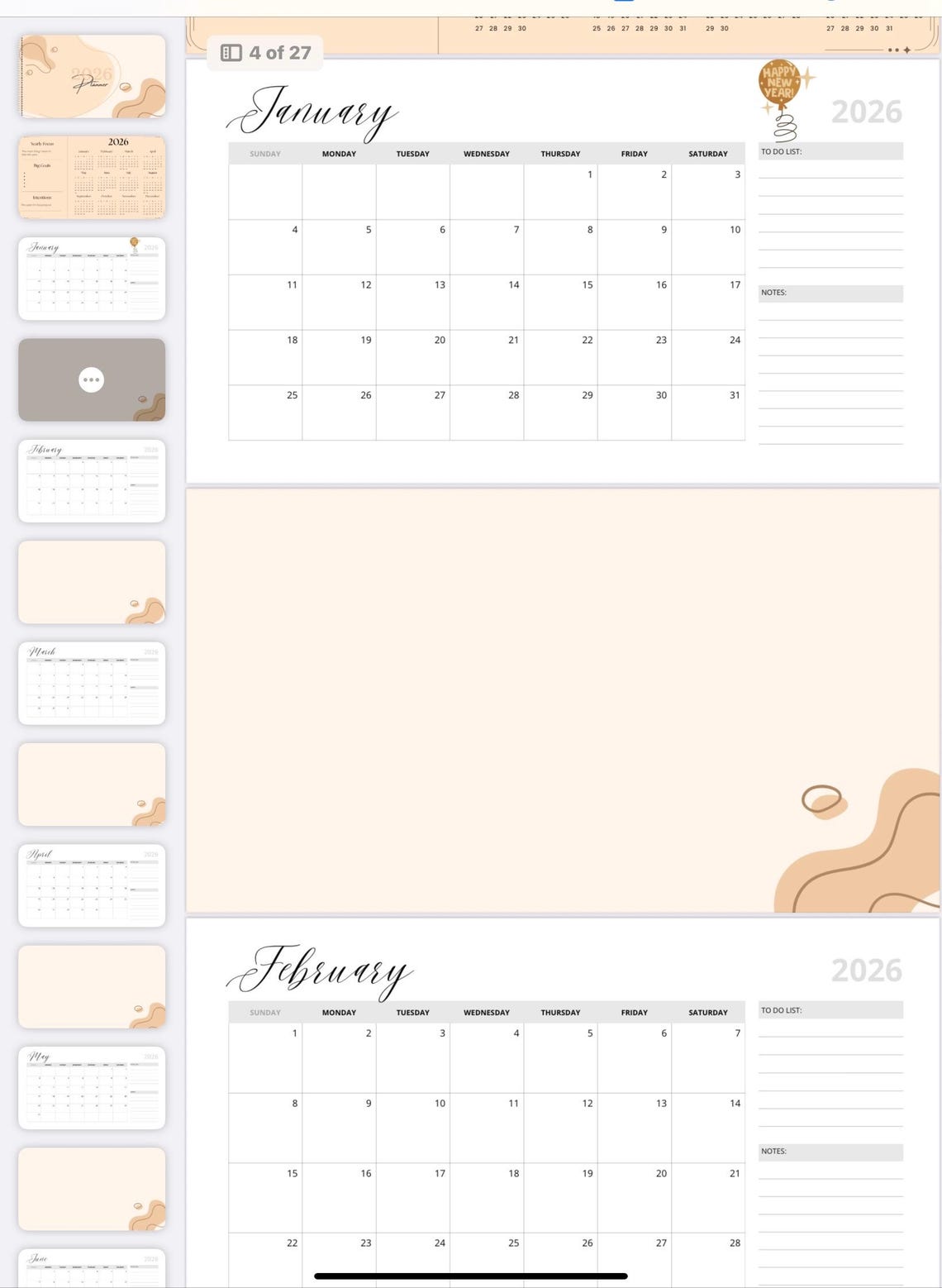 2026 Digital Calendar Planner, iPad Planner for Goodnotes or Notability ...