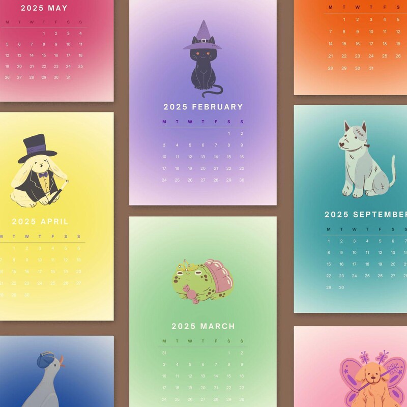 Colorful Calendar - Etsy