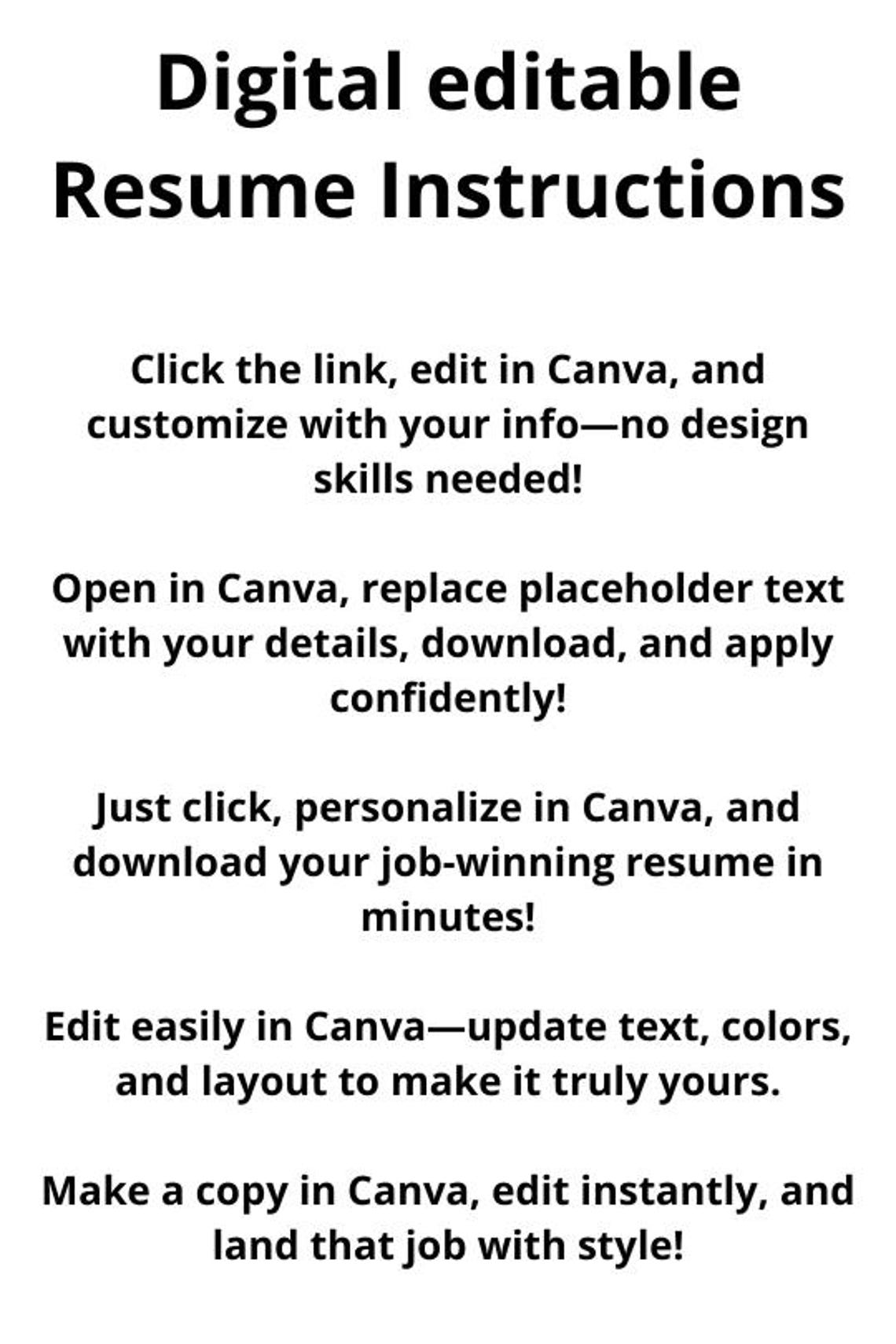 Modern Pro CV – Canva Editable Resume Template - Etsy