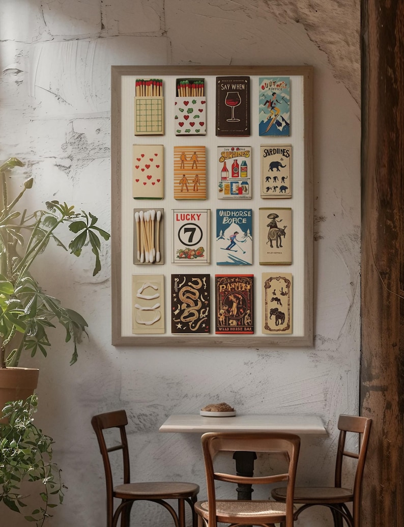 Vintage Matchbox Collection Print - Digital Artwork - Matchbox Art ...