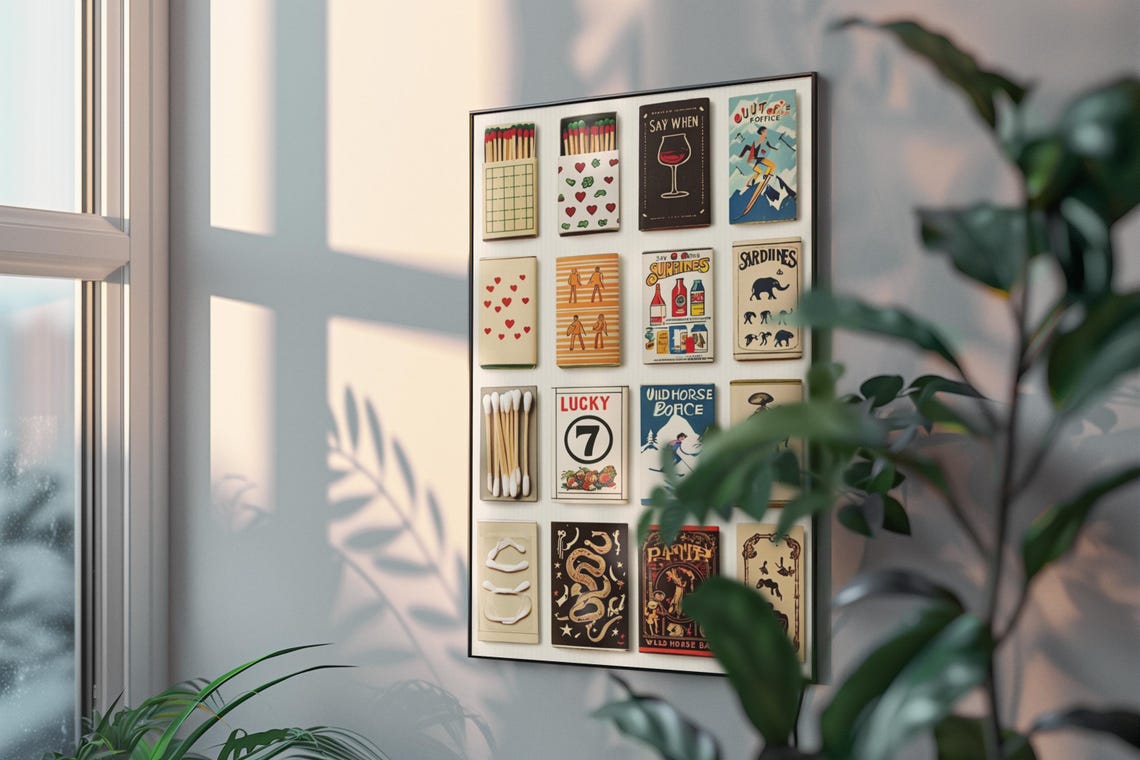 Vintage Matchbox Collection Print - Digital Artwork - Matchbox Art ...