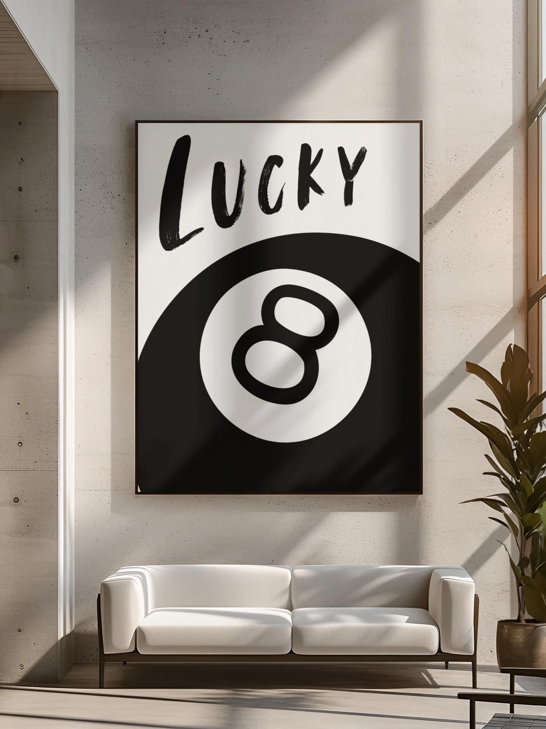 Lucky Eight Ball Digital Poster Print - Retro Wall Art - Nostalgic ...