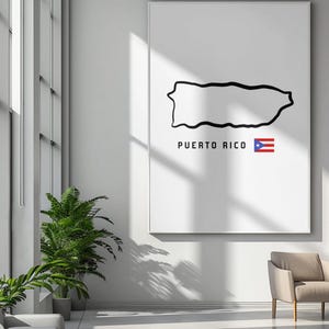 Puerto Rico Outline Maps Digital Poster Prints - Etsy