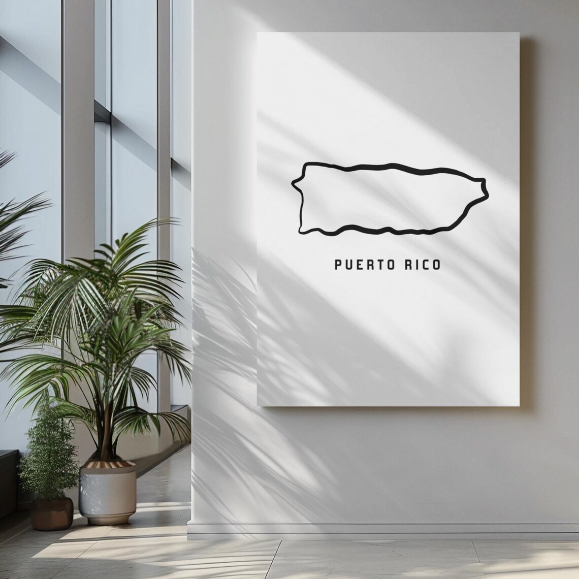 Puerto Rico Outline Maps Digital Poster Prints - Etsy