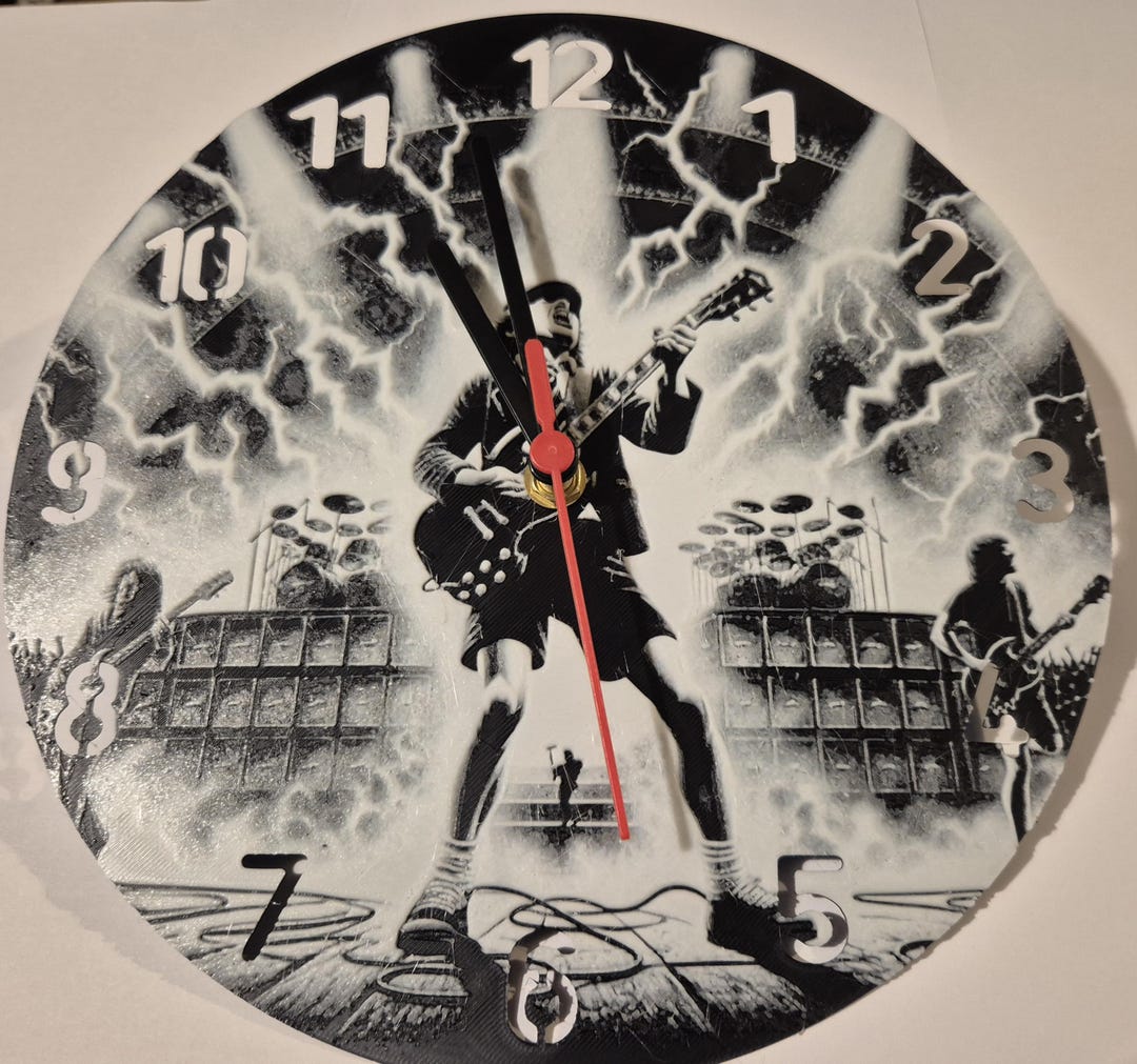 3d Printed Angus Young From AC/DC Clock - Etsy