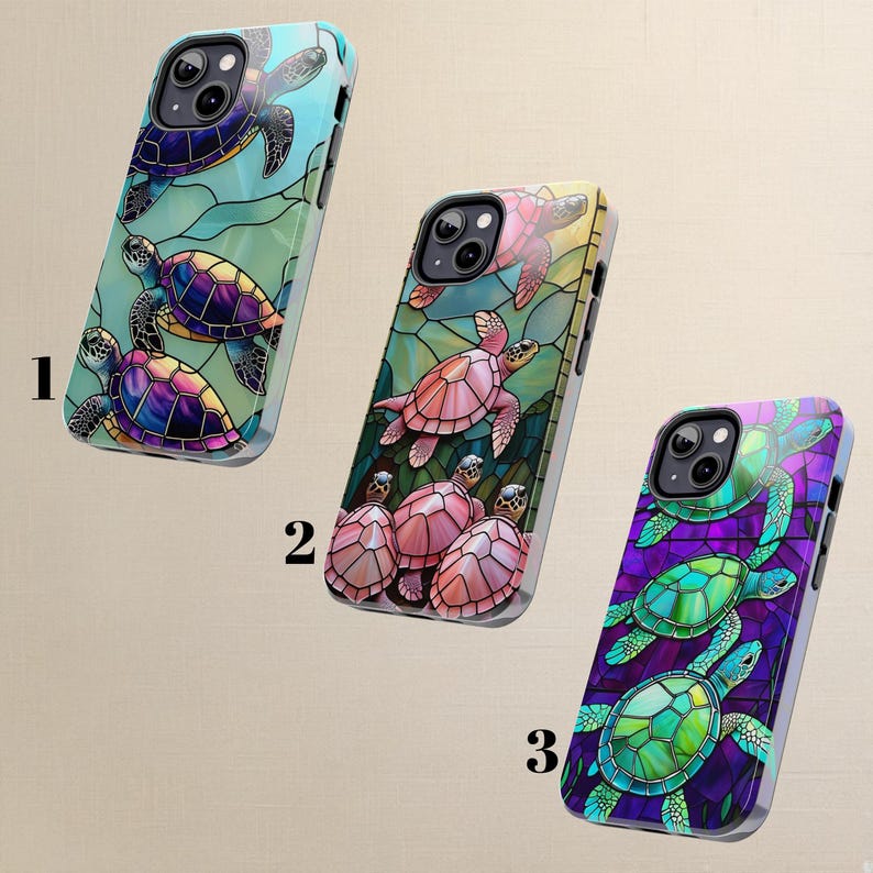 Stained Glass Effect Sea Turtle Phone Case: Ocean Lover Gift - Etsy