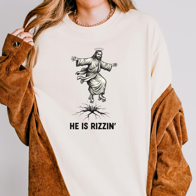 He is Rizzin Unisex Tshirt, Funny Easter Christian Resurrection Gift ...